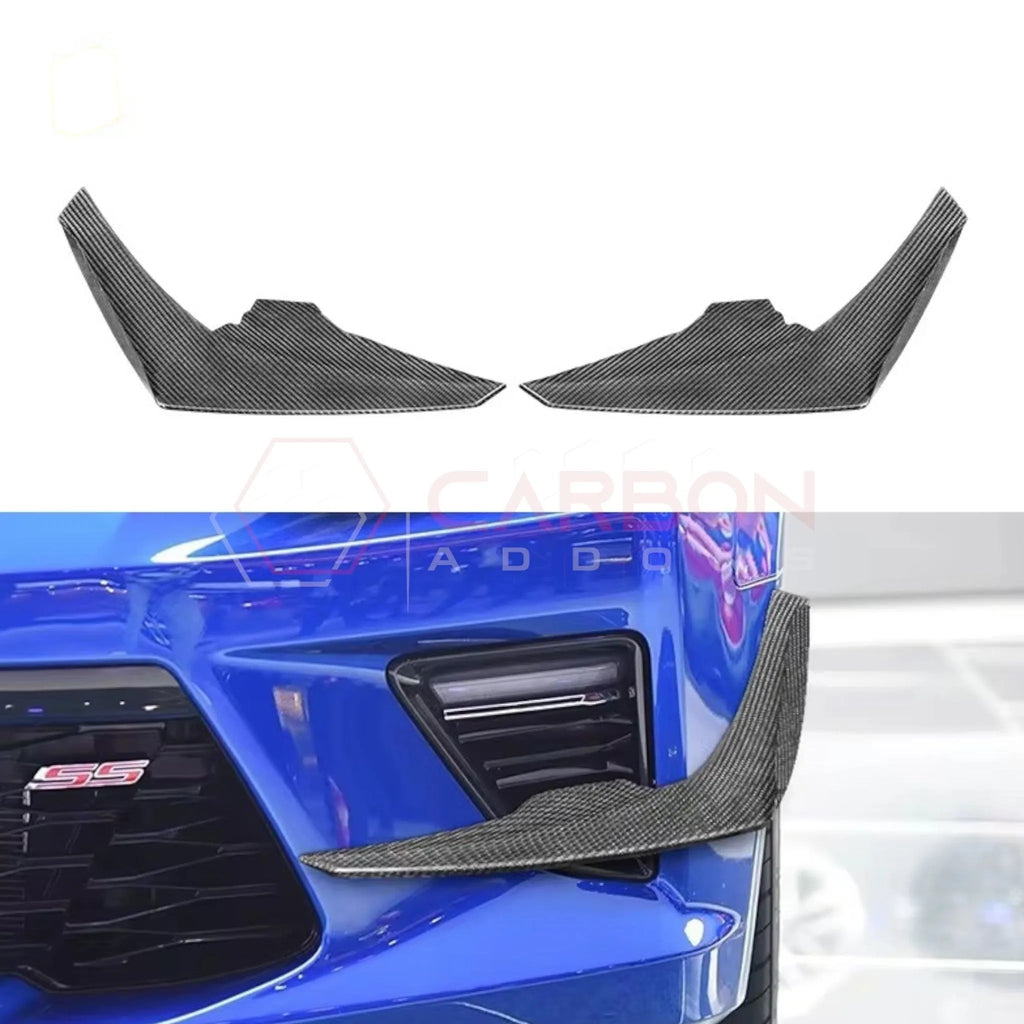 2016-2018 Camaro SS Carbon Fiber Front Bumper Canards | ZL1 1LE Style ...