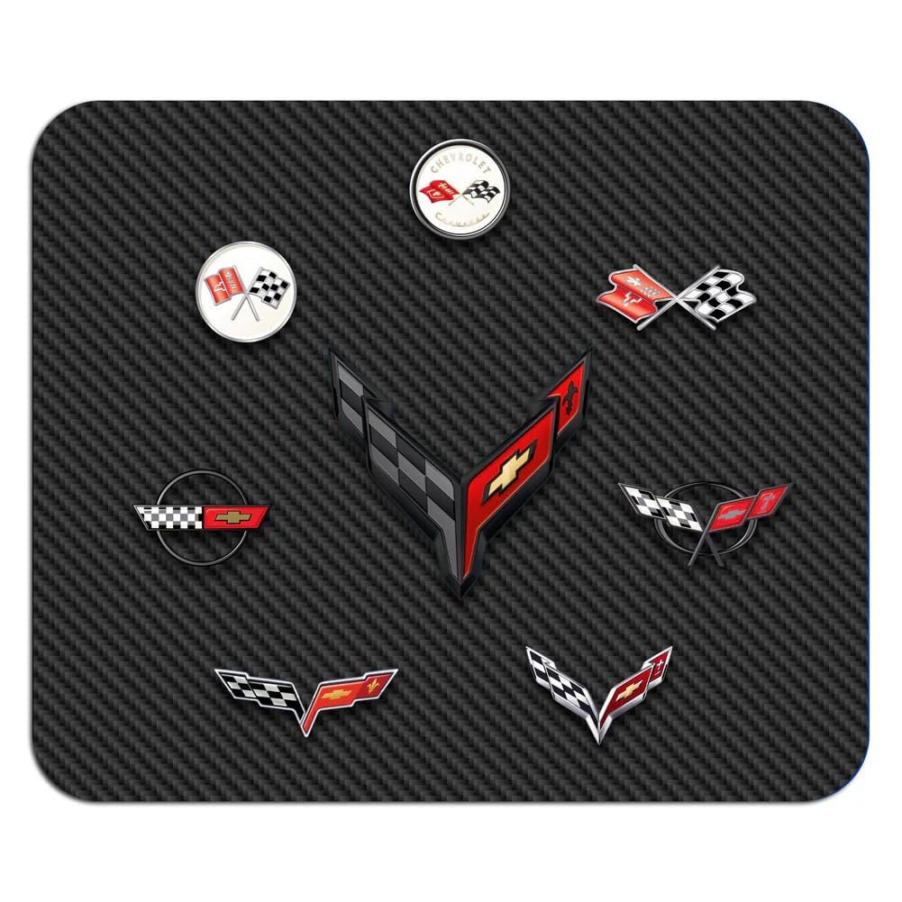 C1-C8 Corvette Generations Logo Mouse Pad - Non-Slip Desk Mat with Rub ...
